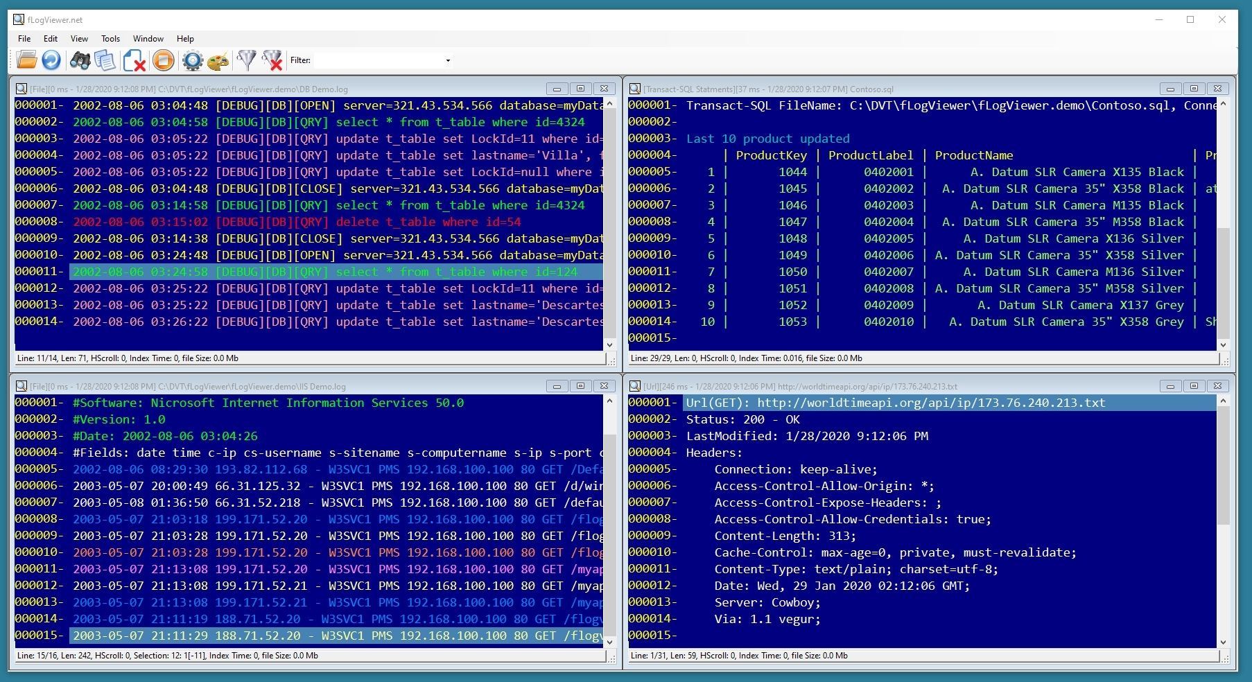 fLogViewer - Log File Viewer Software